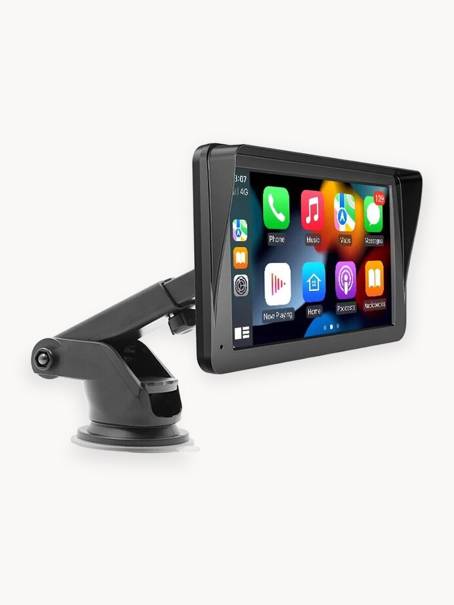 Автомобильный радиоприемник, беспроводной мультимедийный видеоплеер CarPlay, Android Auto, 7-дюймовый портативный сенсорный экран для камеры заднего вида с USB AUX, With AHD Camera