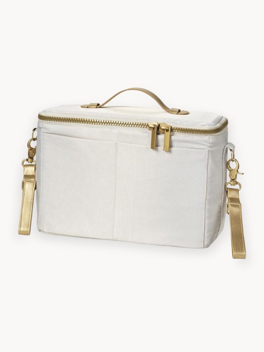 Сумка-органайзер "Elodie" Creamy White, на коляску, застёжка-молния, белая