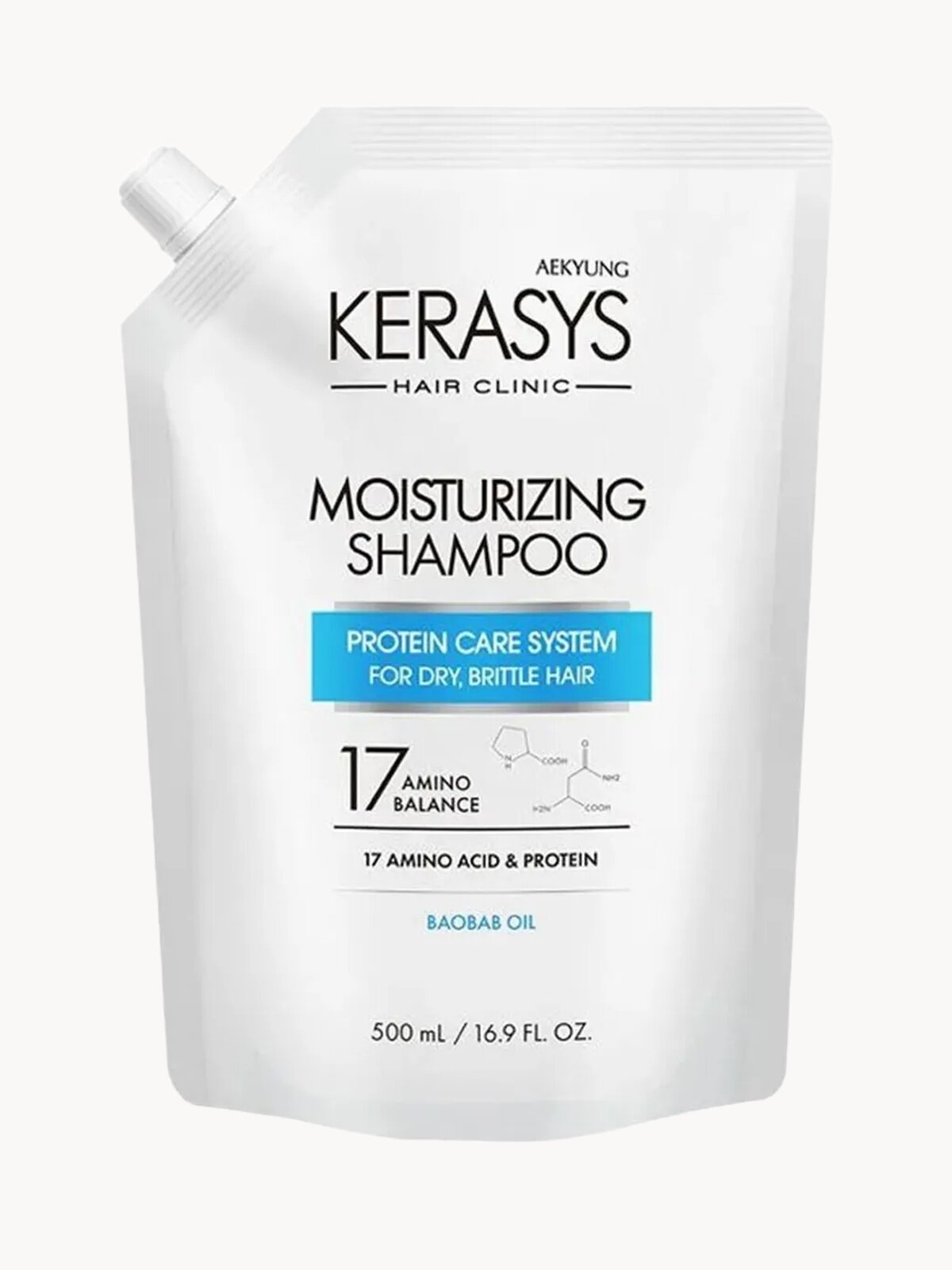 Kerasys Шампунь для волос Увлажняющий CLINIC 500 мл, для кудрявых и вьющихся волос, Корея