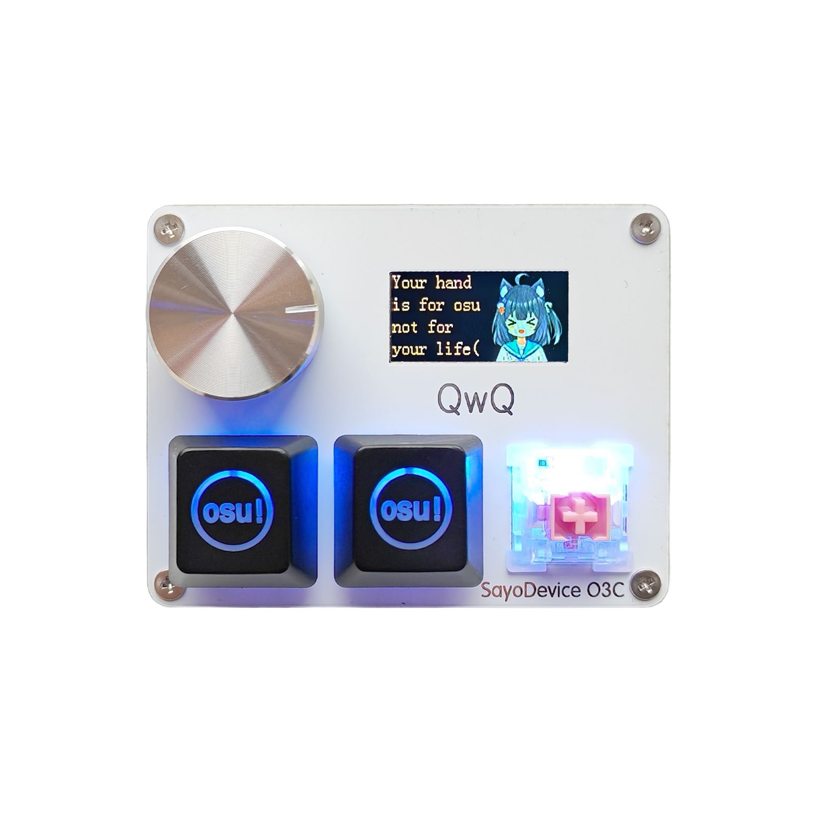 Sayodevice Клавиатура проводная , (Outemu Magnetic Pink), Русская раскладка, белый, черный матовый