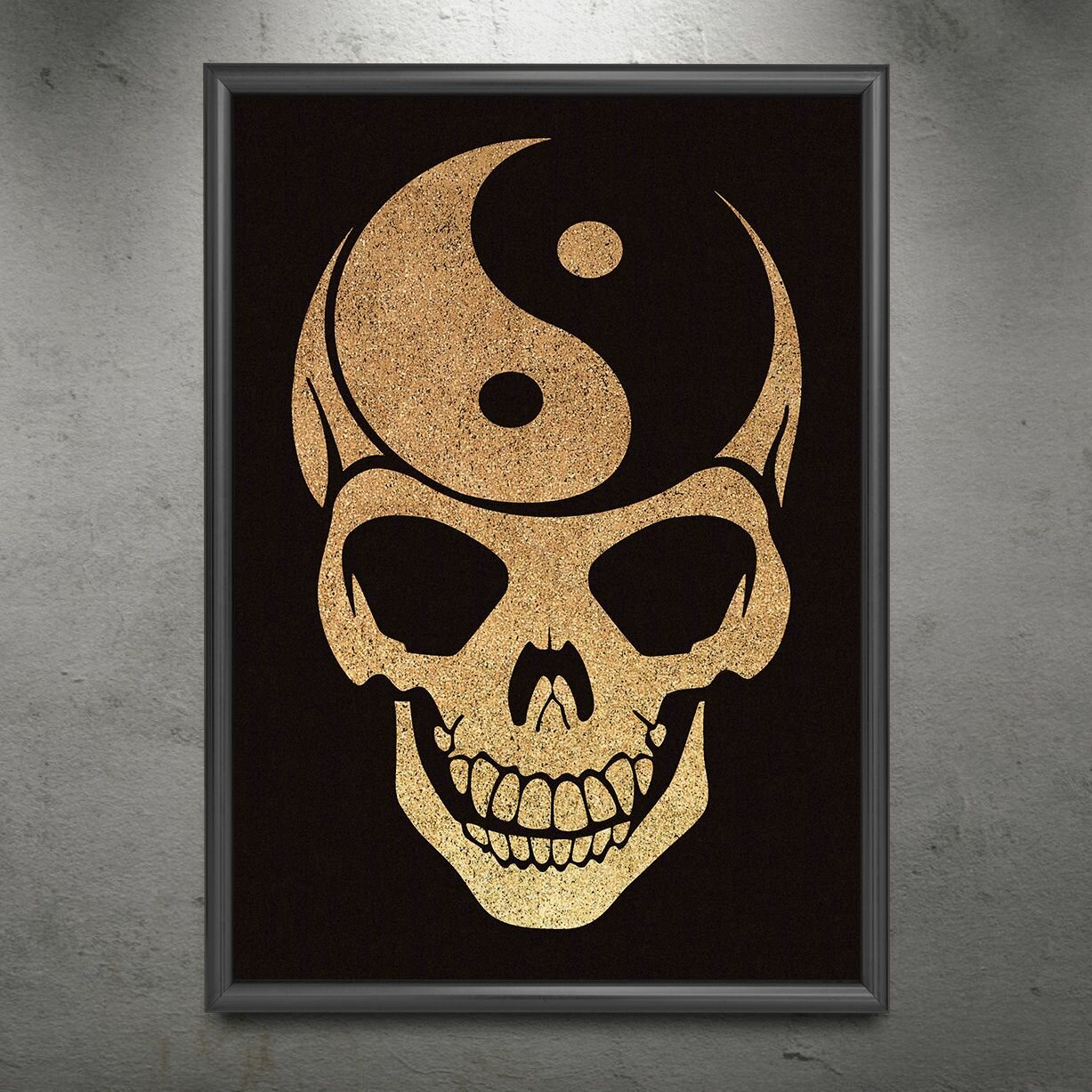 Постер на стену Череп. Инь и ян