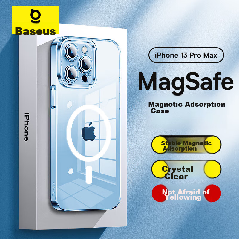 Baseus Magnetic Case for IPhone 13 Pro Max, MagSafe Compatible Ultra-Thin Shockproof Clear Protective Cover for Men And Women
