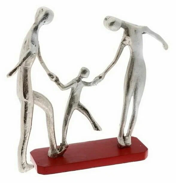 Фигура "Семья" алюминий, дерево 20.3х10.2х27.9 см