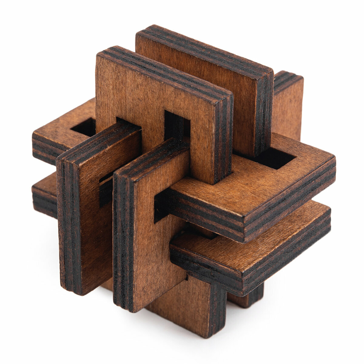 "DELFBRICK" DLS-21 Головоломка деревянная "Двойной крест" 6 элемент.