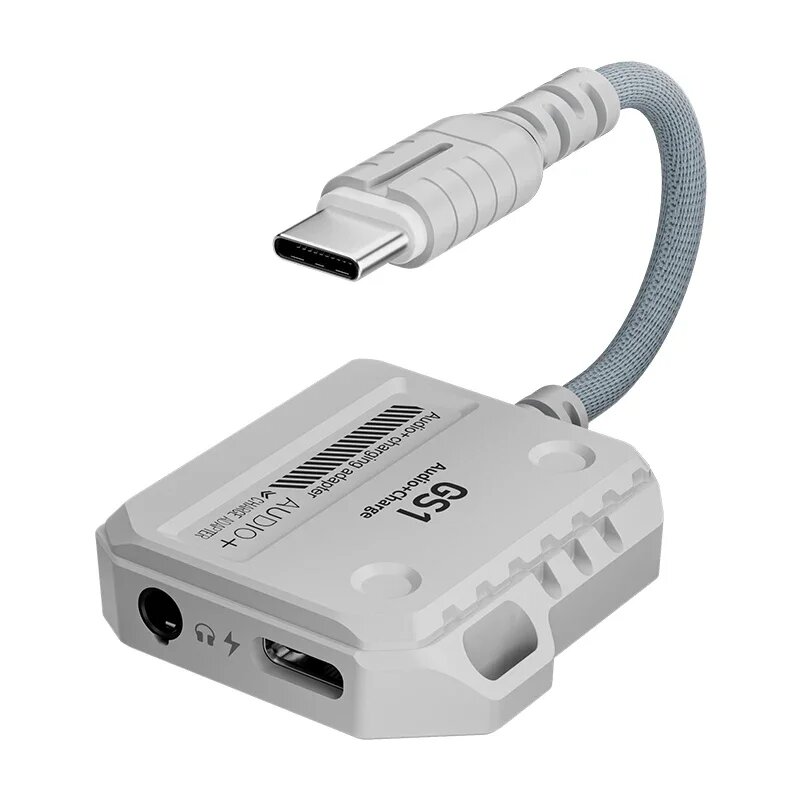 Аудиоадаптер PLEXTONE GS1 USB-C 3.5 мм, 60 Вт