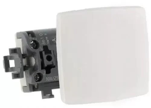 Переключатель на 2 направления 1-кл. ОП Oteo 10А IP31 250В в сборе бел. Leg, LEGRAND 086101 (1 шт.)