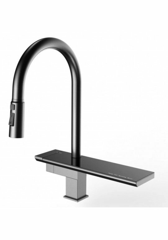 Смеситель для кухни ViEiR V15014-G с выдвижным изливом и с полкой