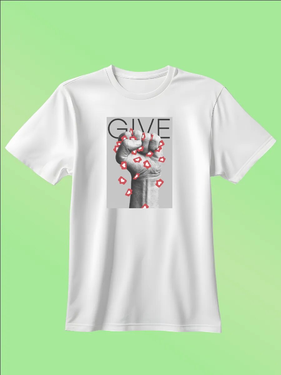 Футболка give кулак лайки