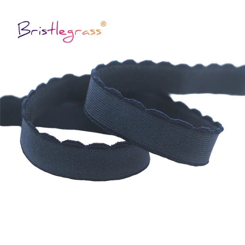 BRISTLEGRASS Эластичный нейлоновый ремень для бюстгальтера Черный, 10mm, Navy, 10 Yards