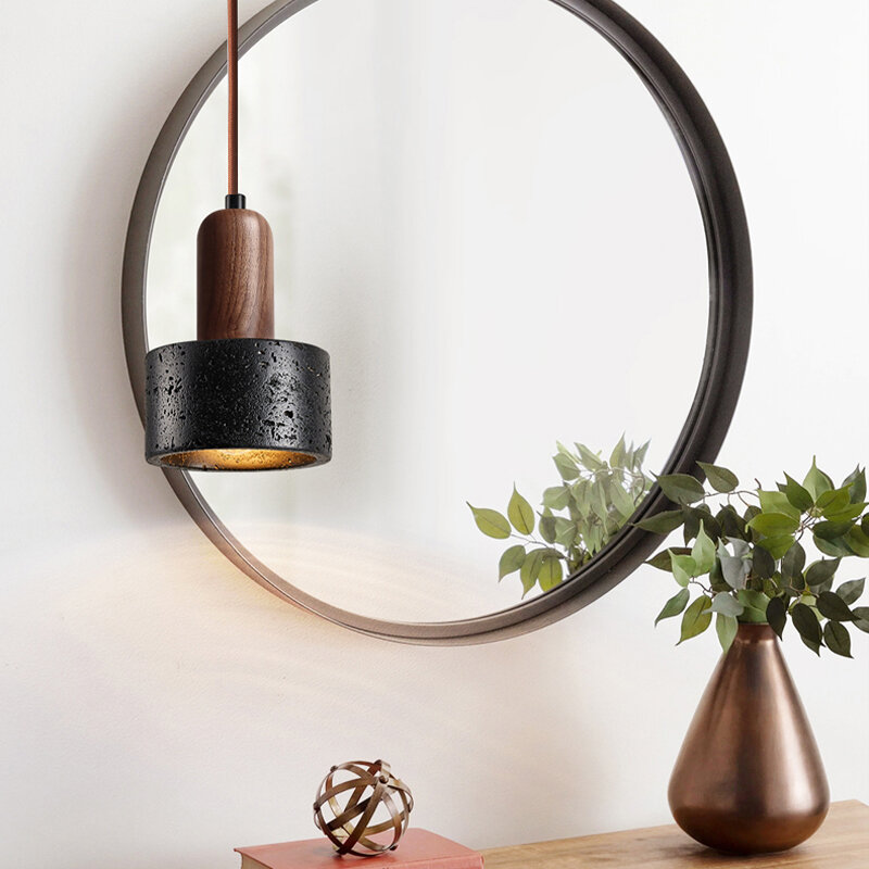 Люстра из черного камня, деревянная люстра, подходящая для использования в помещении