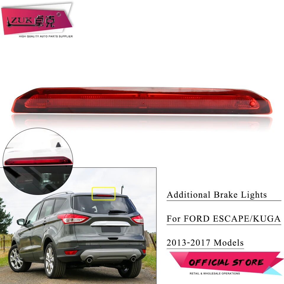 ZUK для Ford Escape Kuga 2013 2014 2015 2016 2017 задний дополнительный стоп-сигнал с высоким креплением третий стоп-сигнал 3-й светодиодный задсветильник рь