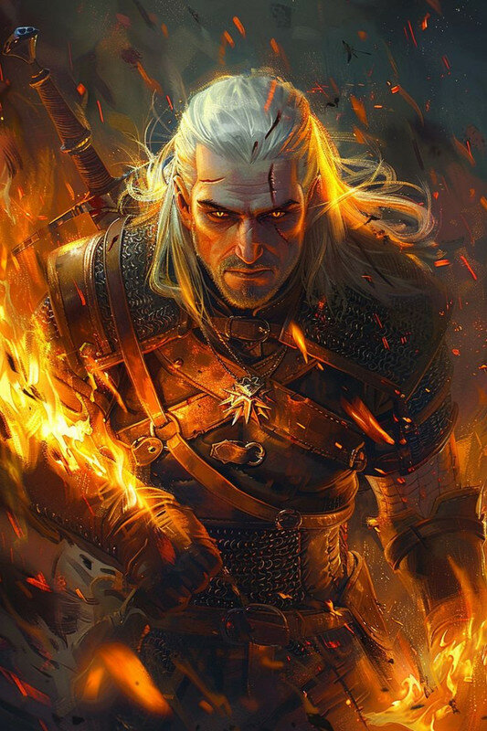 Алмазная мозаика "The Witcher " 40*50 см, без рамы. Отлично подходит для дома, украшения, подарков, Рождества.