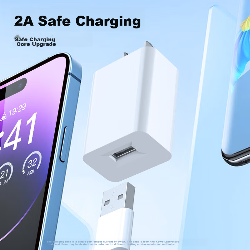 KOVOL 5 В 2 А USB Charger быстрая зарядка адаптер Compatible with IPhone 15/14 Pro, Huawei, Xiaomi Phones, Earphones,