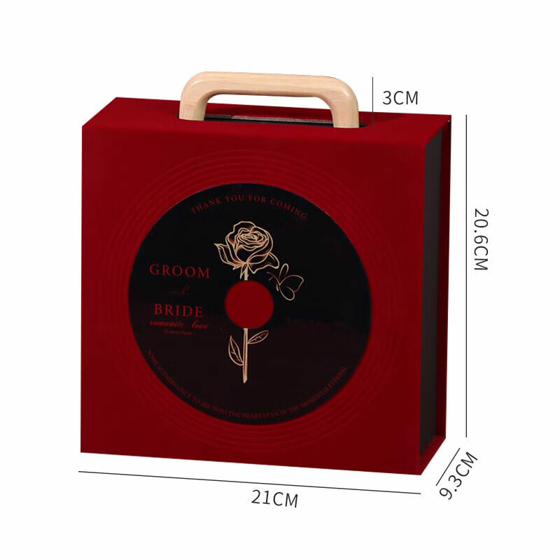 TaTanice Gift Box, Christmas Gift Box, Storage Box, Birthday Favor Box, Handheld Box, Packaging Box, Red, 1 Piece