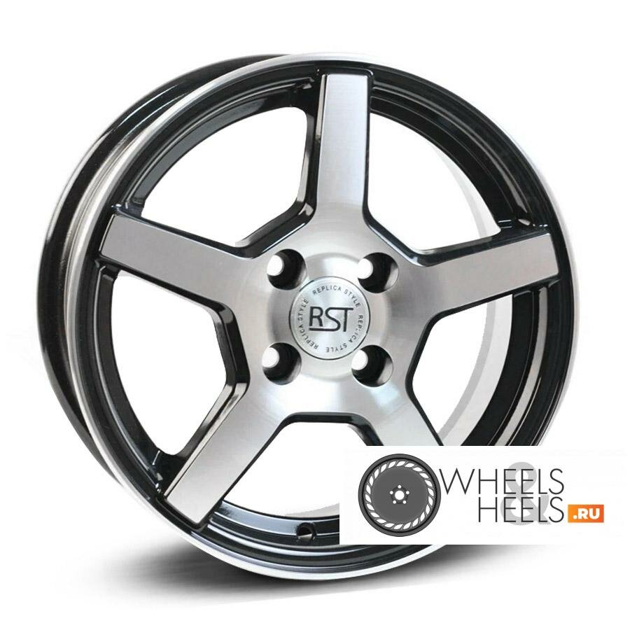 Диск автомобильный литой RST R024 14x5.5 4x100 et40 dia60.1 Черный с полированной лицевой поверхностью