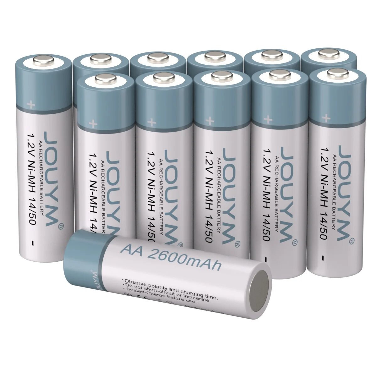JOUYM Ni-MH перезаряжаемые батарейки AA 2600 мАч 12