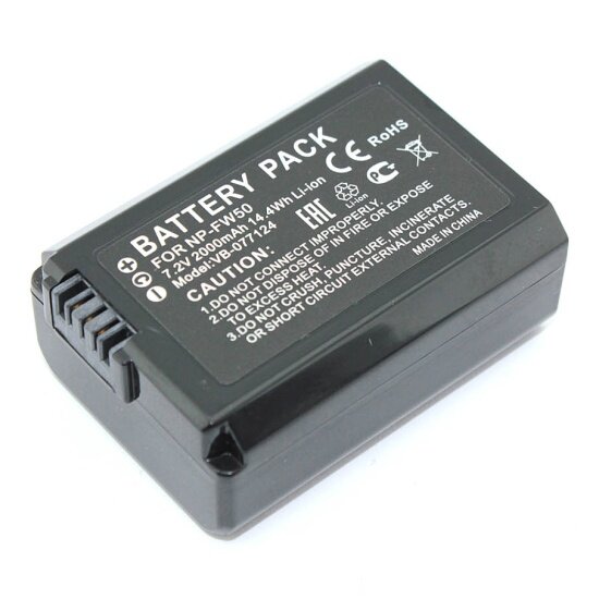 Аккумуляторная батарея для фотоаппарата VB Parts Sony Alpha A7 II (NP-FW50) 7,2V 2000mAh Li-ion