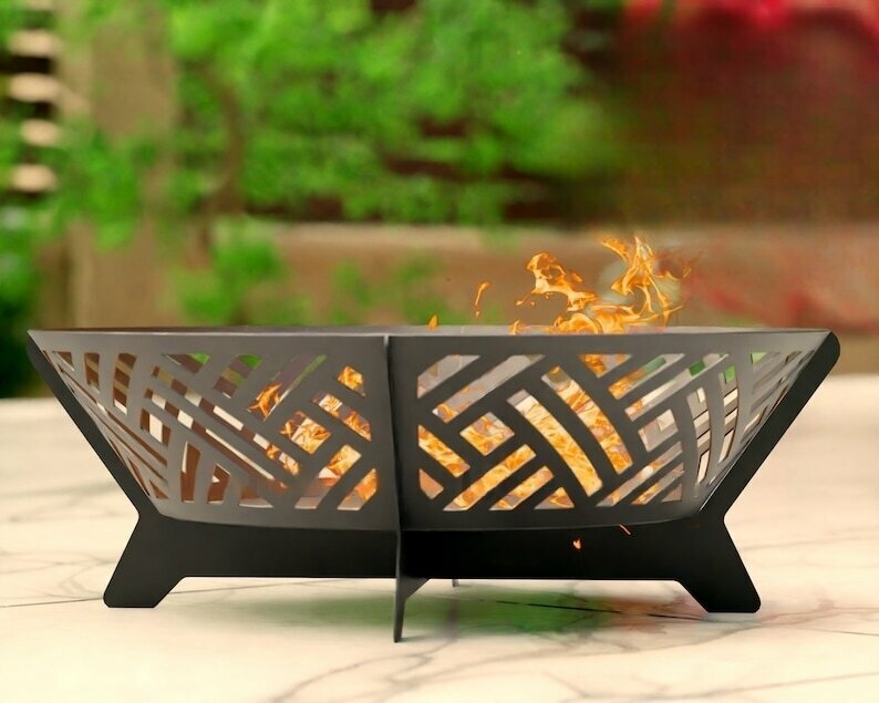 Очаг, чаша для костра, Костровая чаша, Жаровня для улицы Круглая - огнеупорная краска