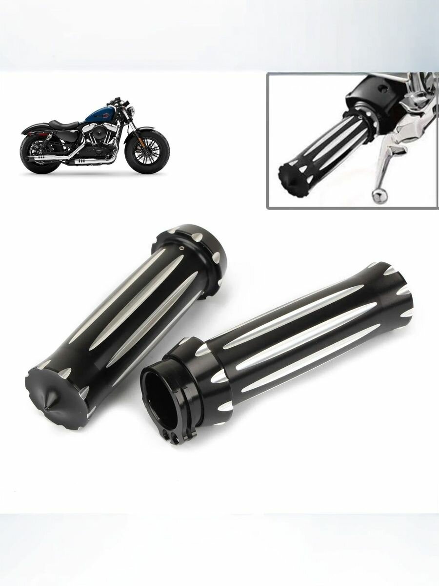 2 шт, мотоциклетные рули, 25-миллиметровые грипсы с силовым захватом для Harley Sportster Touring Dyna Softail Custom Road King Street Glide