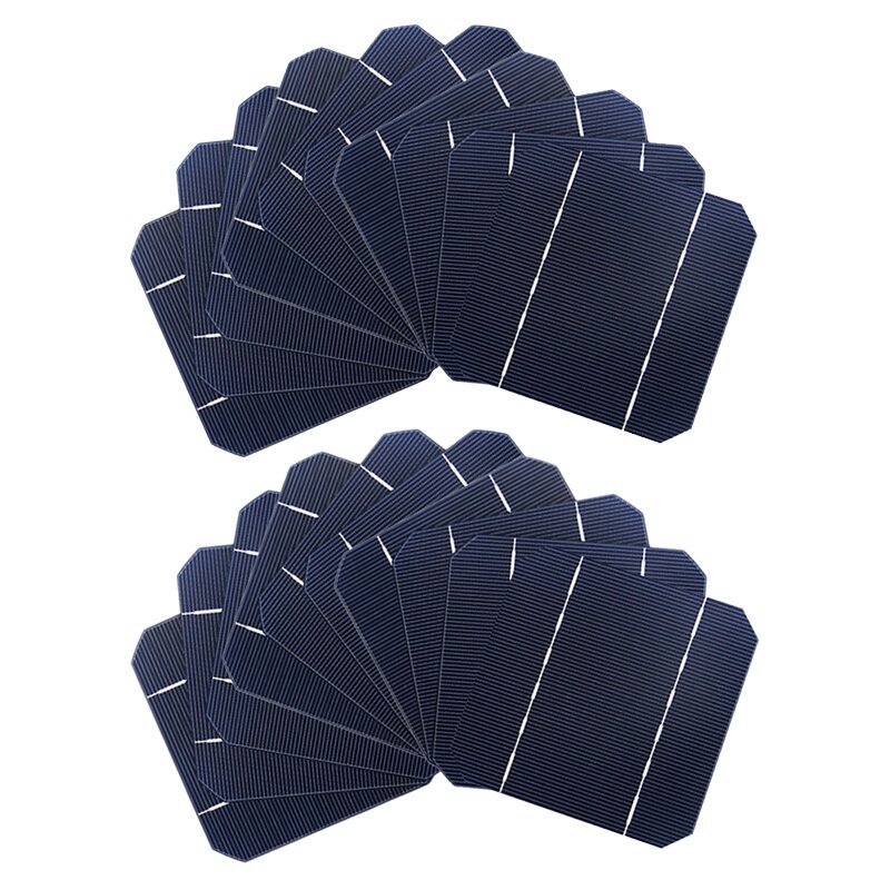 125 мм 2,8 Вт монокристаллические солнечные элементы класса А 5x5 для самодельных солнечных панелей 20 шт.