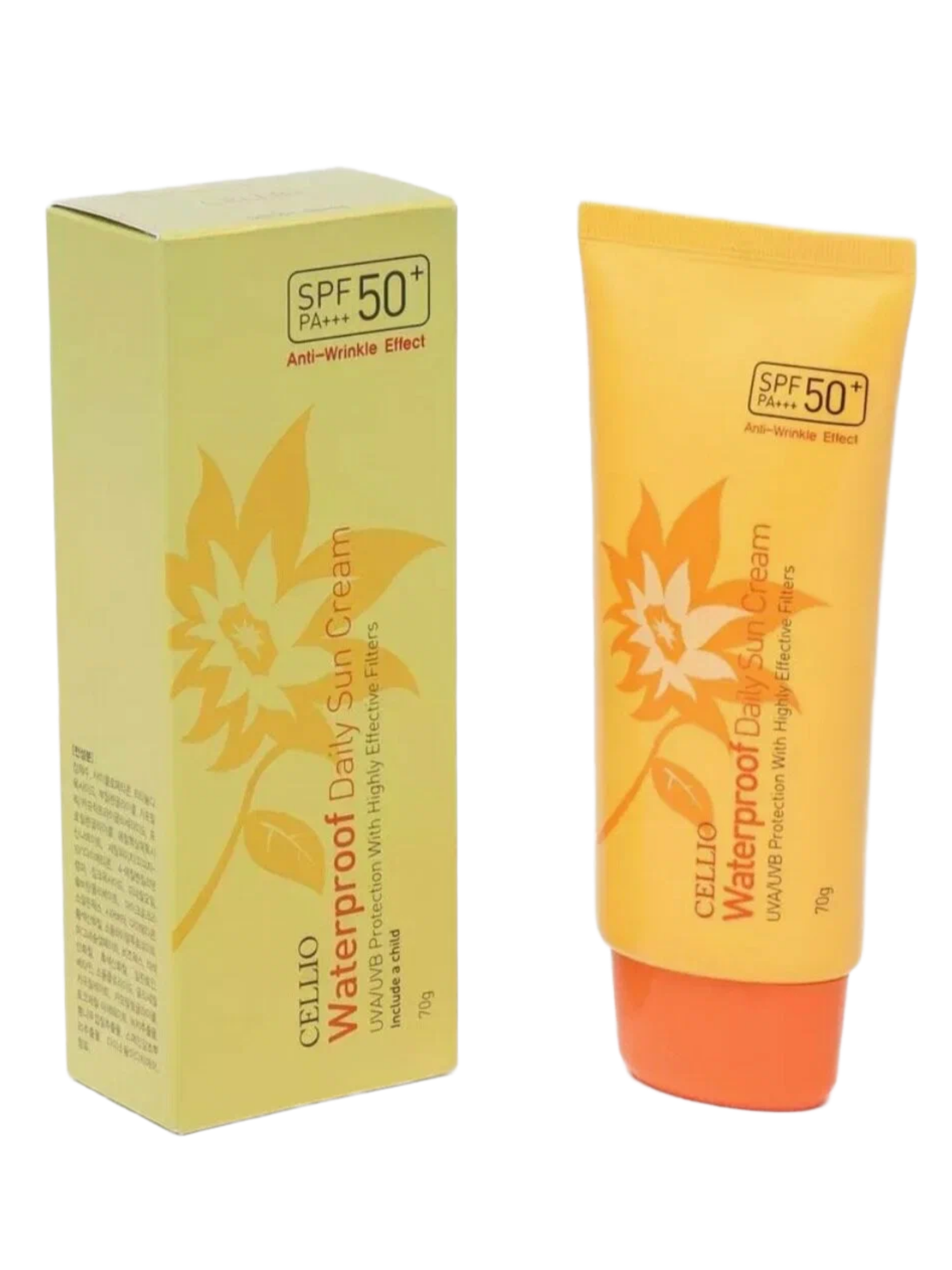 Солнцезащитный крем водостойкий Cellio Waterproof SPF50+, 70 г
