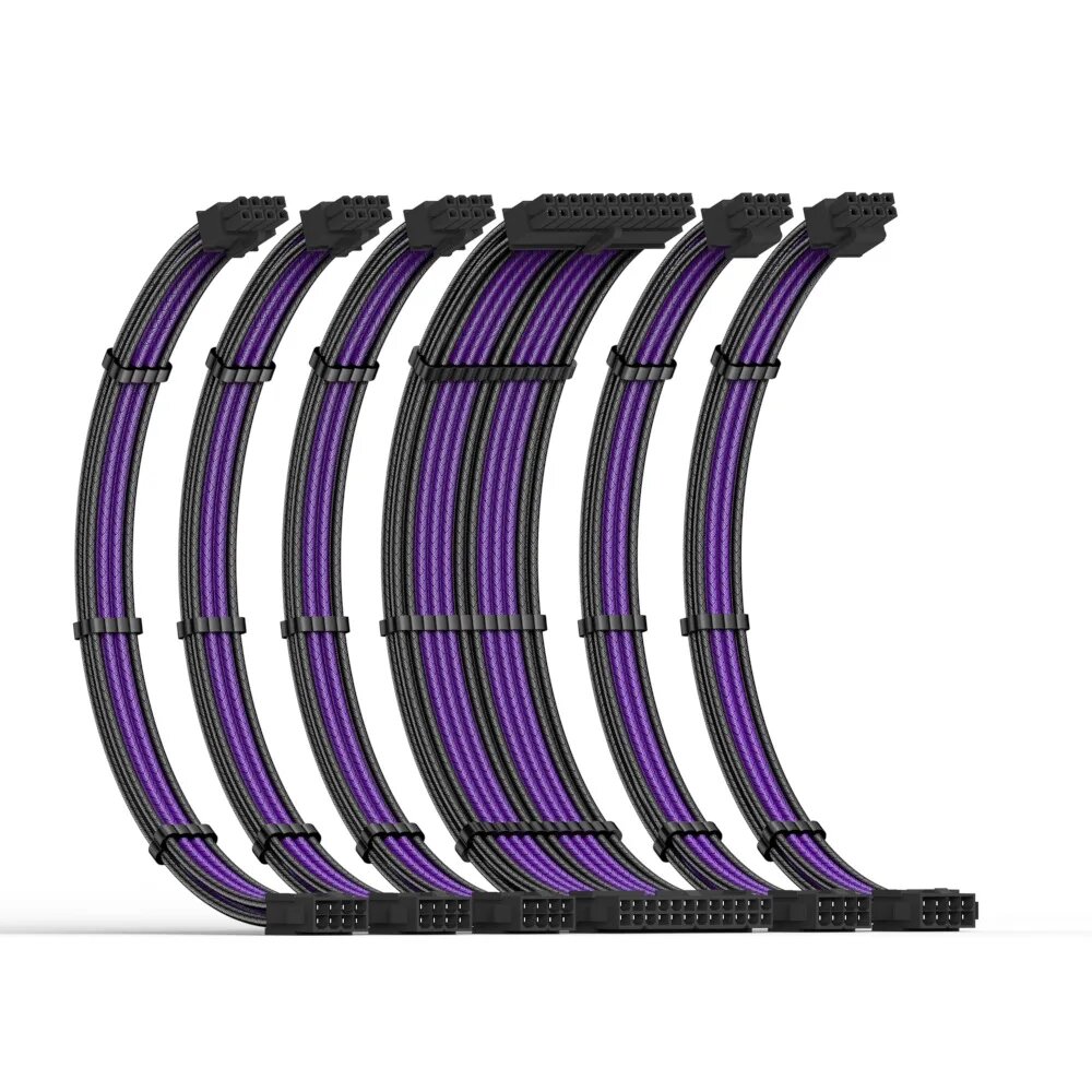 BOHCHONG Кабель-адаптер питания для ПК, 6 шт. Black purple