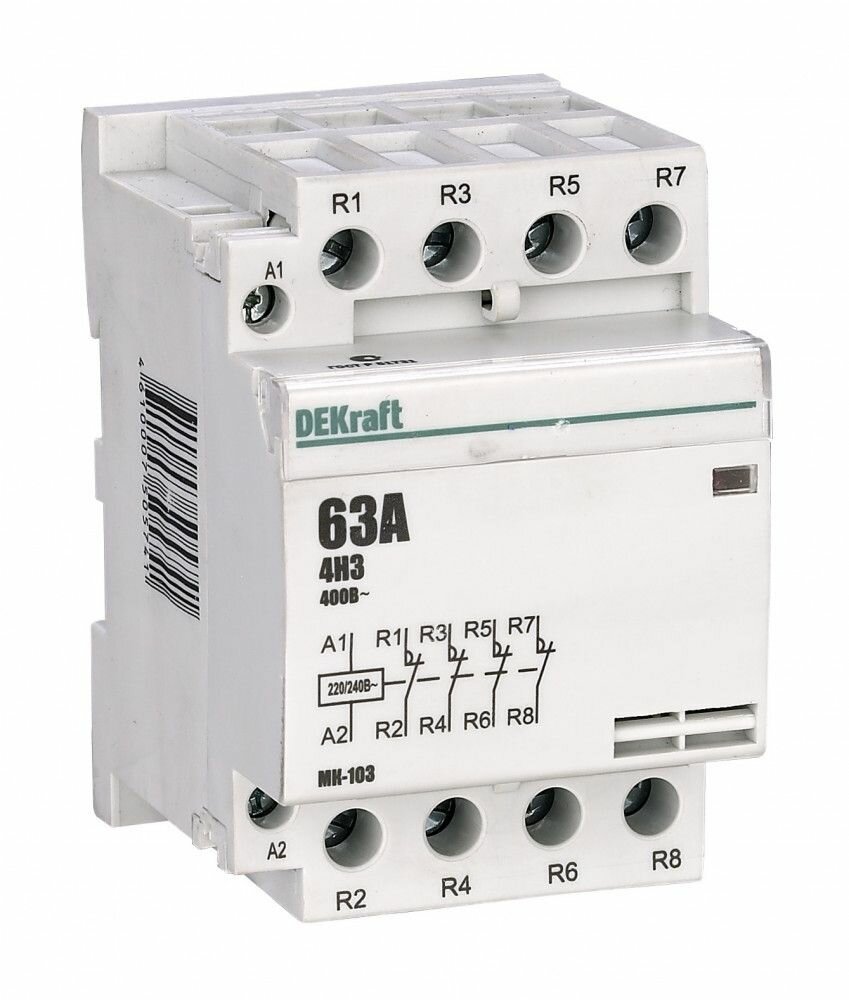 DEKraft МК-103 Контактор модульный 4НЗ 32А 230В, 18077DEK