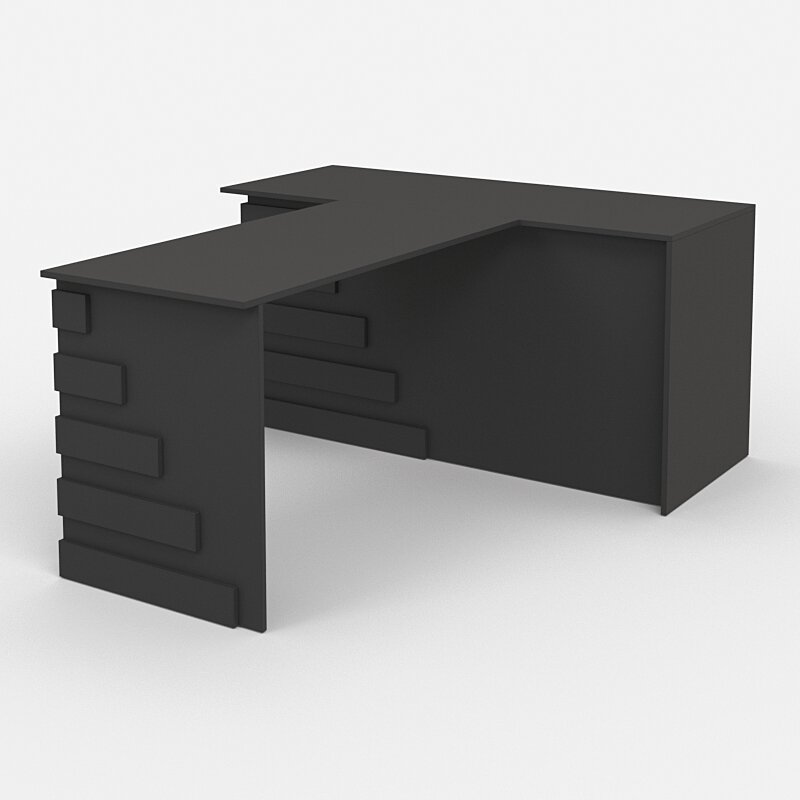 Стол руководителя №8 с приставкой брифингом, Черный. Производитель товара - компания Westcom.