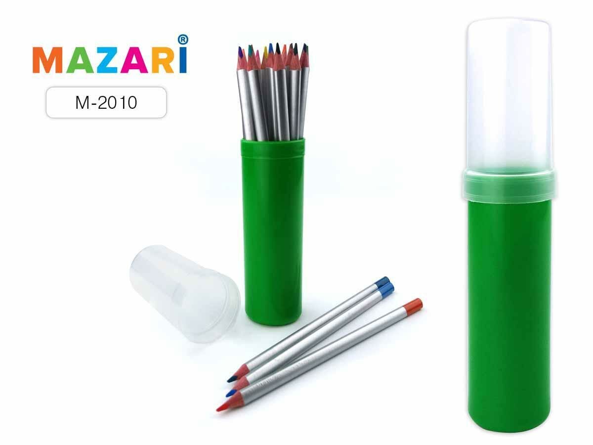 Пенал-тубус пластиковый Mazari, цвет ассорти, удобный и практичный для канцелярии