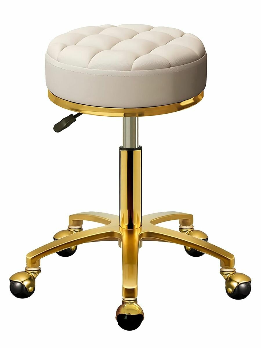 Стул мастера, золото табуретка с колесами, вращающийся, регулировкой высоты