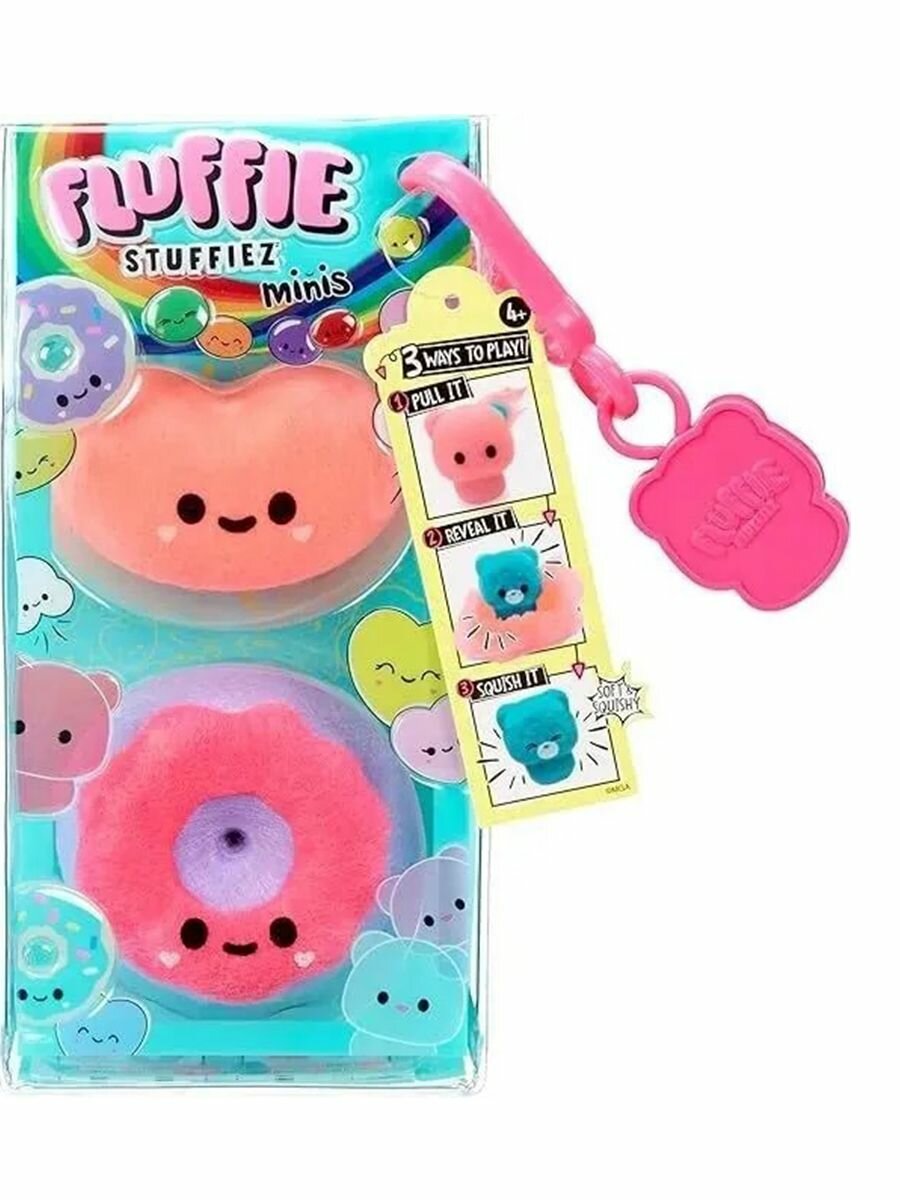 Мягкие игрушки Щипай FLUFFIE STUFFIEZ Minis Jelly Bean & Dount новая серия 2024