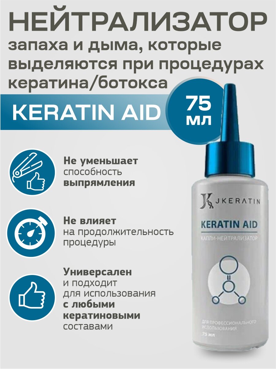 Keratin Aid - капли для нейтрализации запаха и дыма во время кератинового выпрямления волос, 75 мл