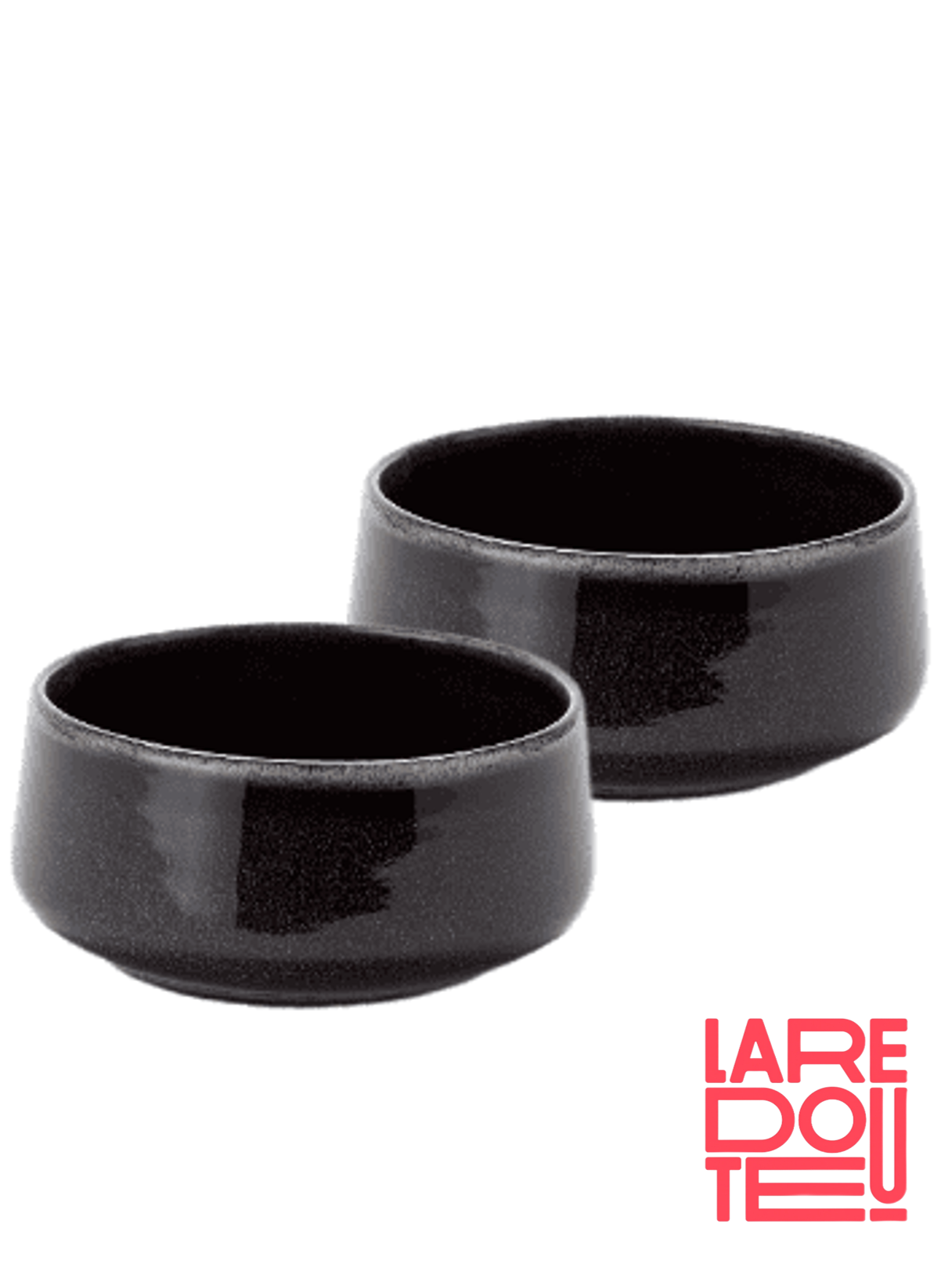Комплект из 2 керамических пиал ручной работы с глазурованным покрытием LA REDOUTE Boldi, чёрный