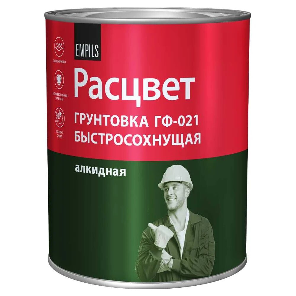 Быстросохнущая грунтовка Расцвет ГФ-021 красно-коричневая, 1 кг 73561