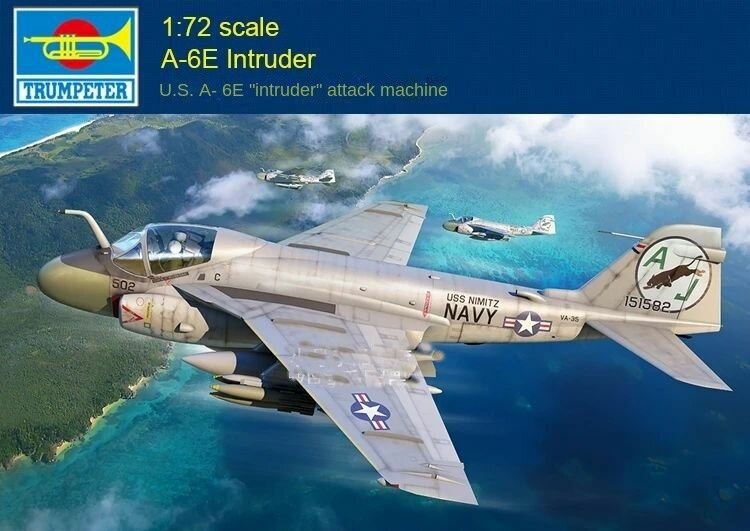 Trumpeter 01641, пластиковая модель самолета A-6E Intruder 1:72 для сборки и коллекционирования, детализированный масштабный набор для моделизма