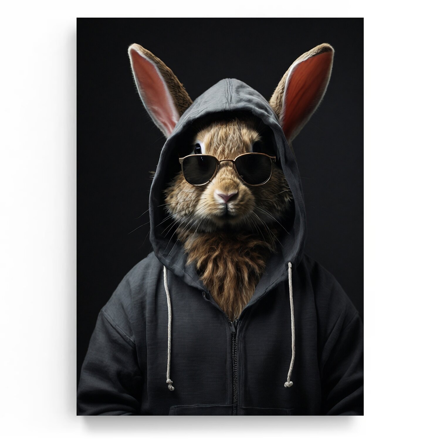 Картина на стену для интерьера - "Заяц в костюме, брутальные животные, кролик", 30х40 см.