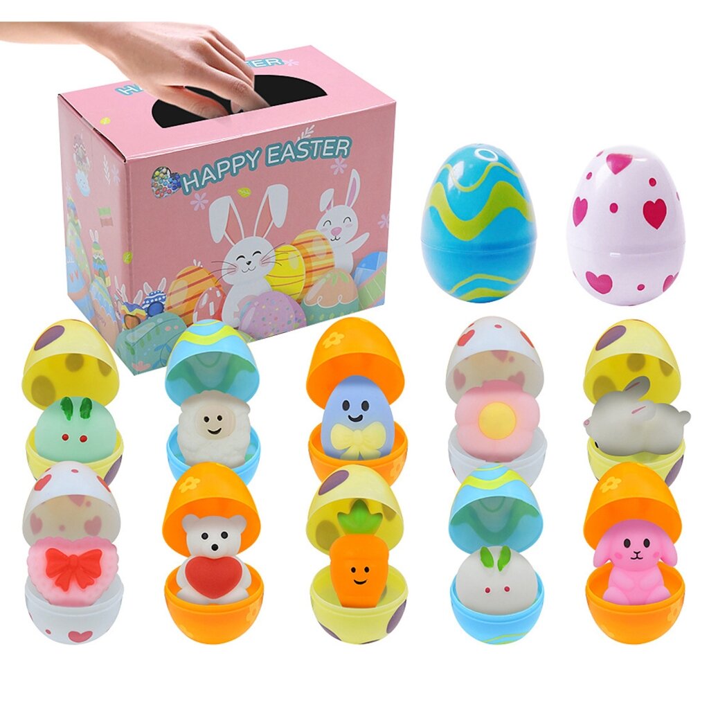 1 набор из 12 пасхальных яиц с граффити (случайный цвет и стиль)-Pin Pin Le egg blind box SH14