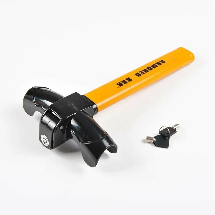 Механический блокиратор Противоугонный замок-штанга для руля | Легированная сталь, антипиление, 2 ключа | T-образный