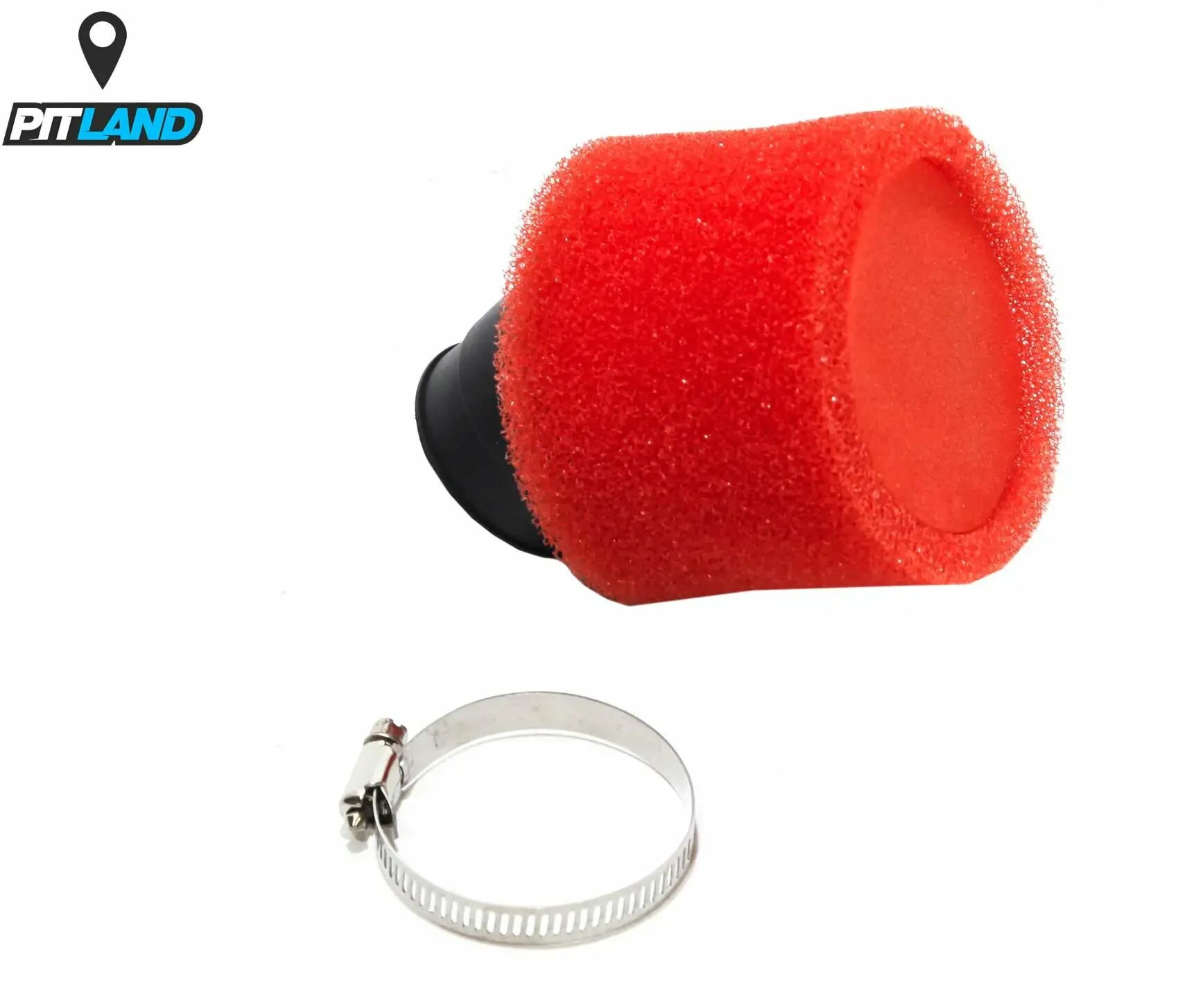 Фильтр возд. нулевик #2 (d 42mm) угол 45 поролон красный на мотоцикл, питбайк, эндуро.