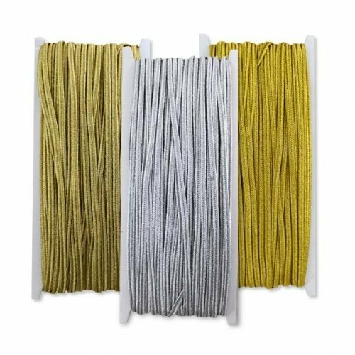 Сутажный шнур 3 мм 1/20 ярд серебро