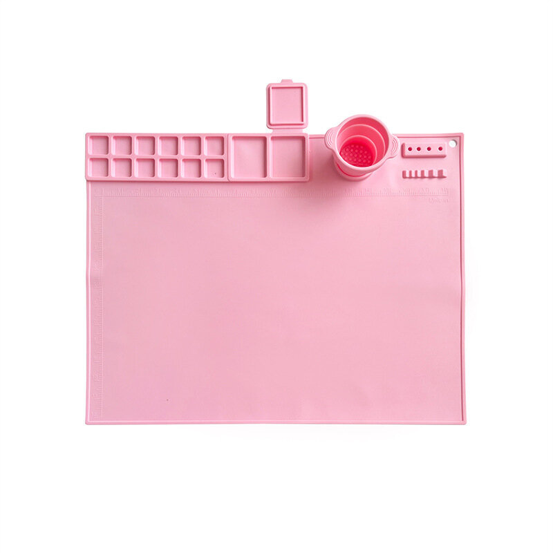 Коврик для рисования Jianhong, силиконовый, розовый, 50x40см