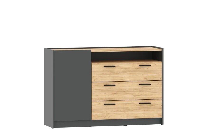 Тумба Сильва Оттавия НМ 011.59 Дуб Крафт Золотой/Антрацит Размеры: Высота 904мм Глубина 400мм Ширина 1350мм