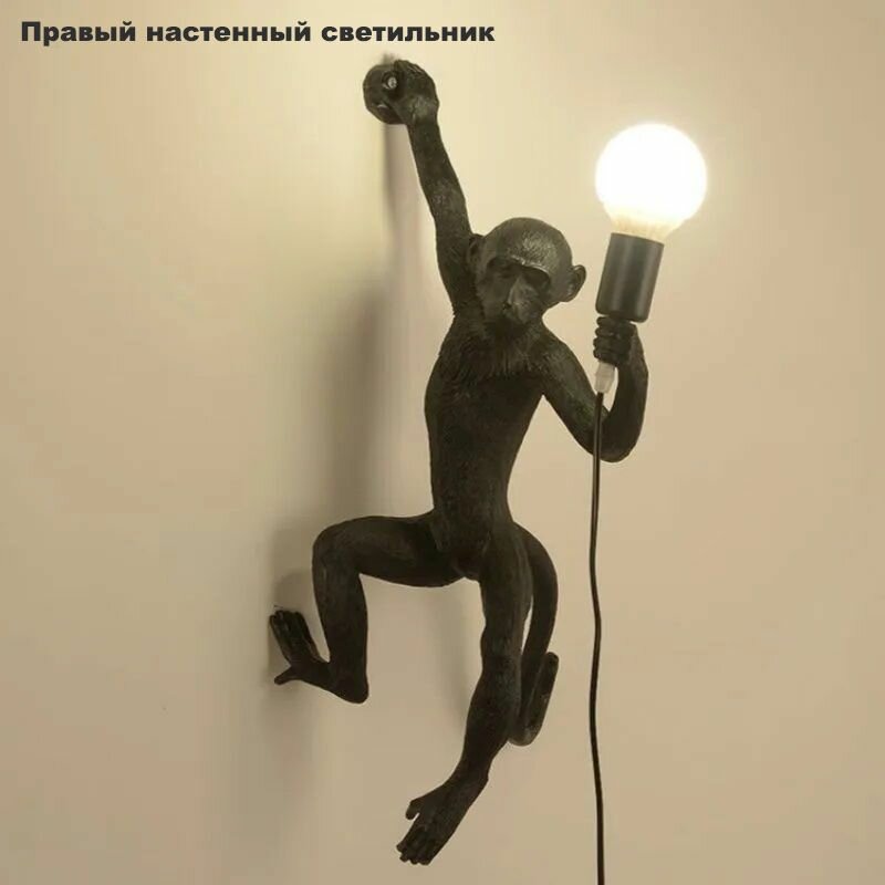 Креативный полимерный светильник в виде обезьяны, для спальни, гостиной, лофт, освещение, прикроватная настольная лампа