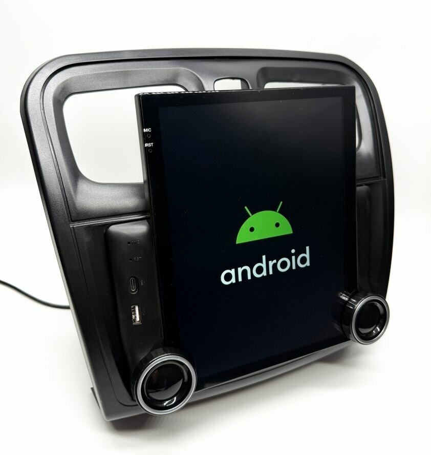 Большая магнитола Tesla Drive One 4/64 с крутилками Renault Logan 2 (Sandero Stepway) 2012-2018