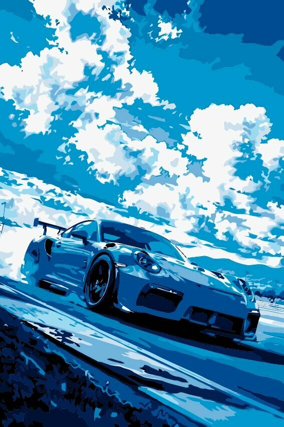 Детская картина по номерам МТ317 "Спорт машина" 20x30