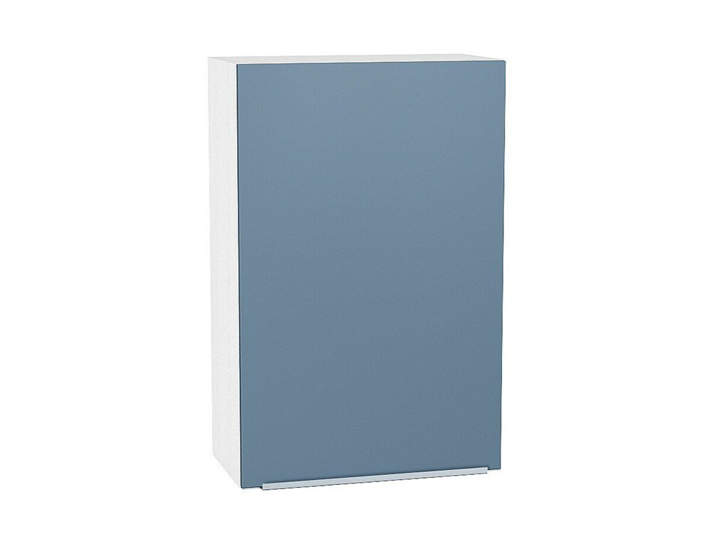 VVT Шкаф верхний с 1-ой дверцей Фьюжн Белый, Silky Blue, 920, 600 В*Ш*Г 920*600*320, фасад МДФ Silky Blue, корпус Белый Silky Blue