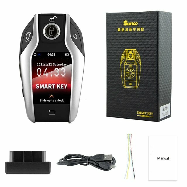 TK800 смарт-ключ ЖК-дисплей для Audi/BMW/Ford/Toyota/Benz/Hyundai/Porsche дистанционный ключ корейский/английский универсальный стиль BMW English, Sliver TK800