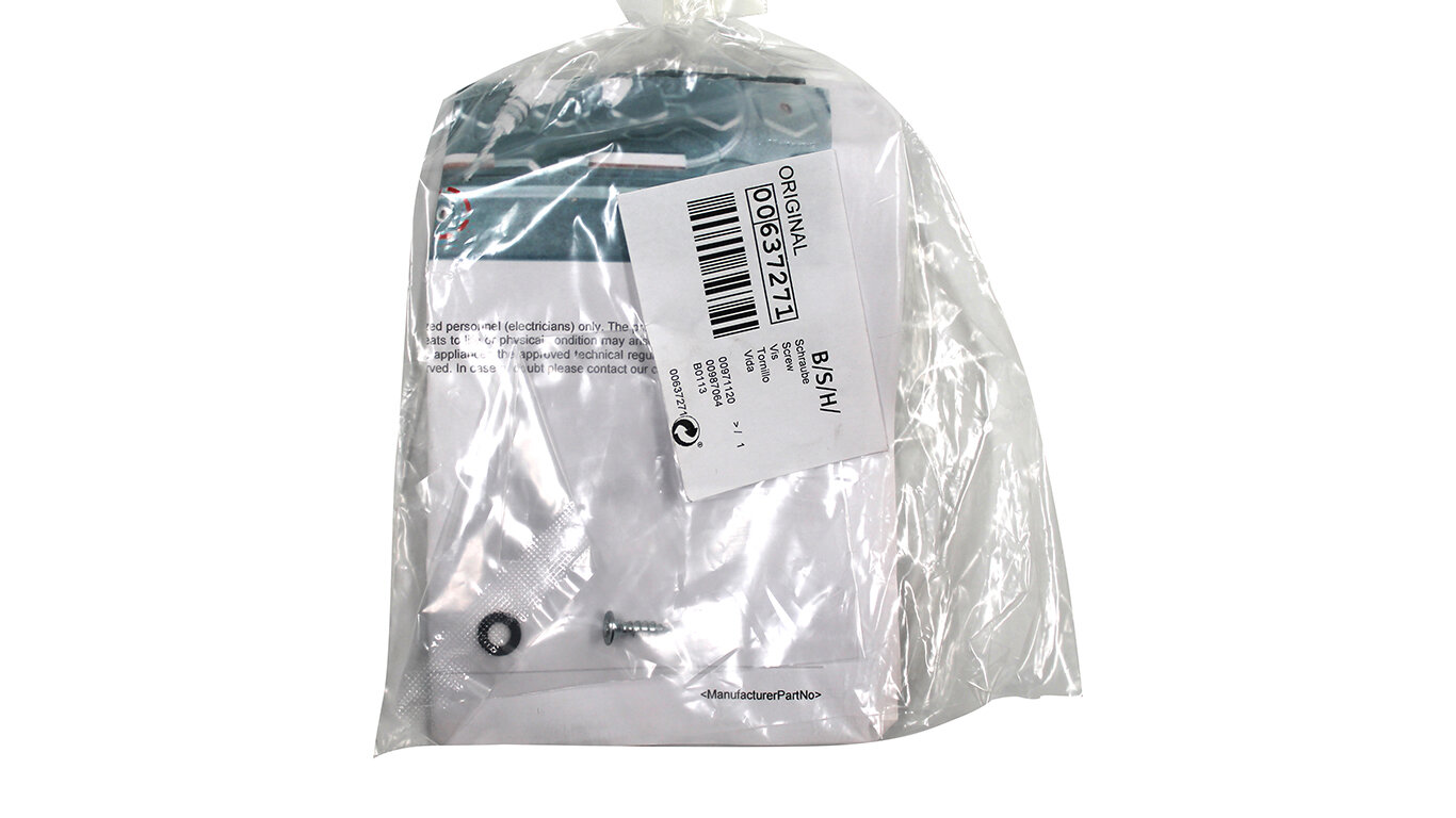 Прокладка + шуруп BOSCH 637271, для духового шкафа, металл, серебристый