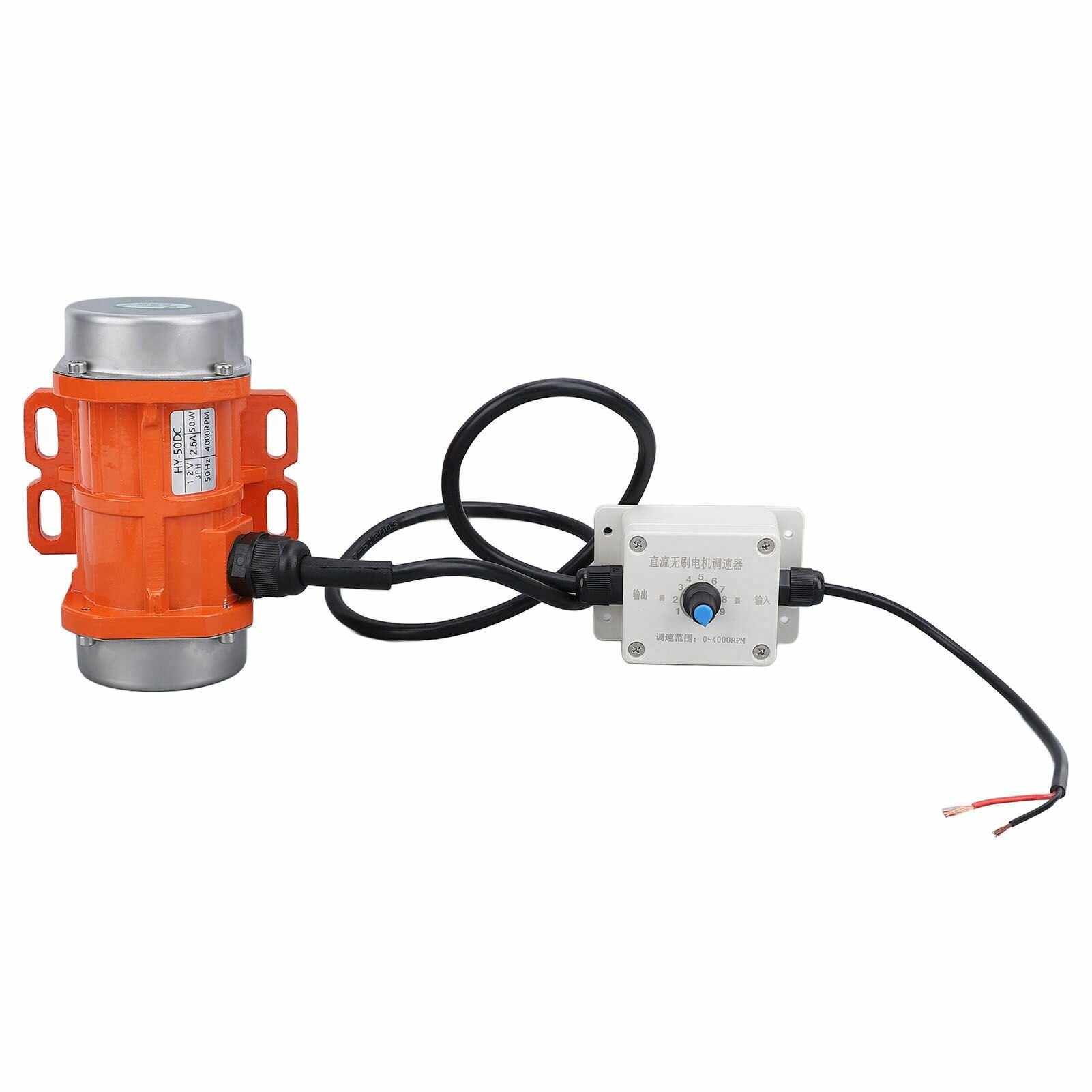 Беспроводной электровибратор для бетона DC 12V, 4000 об/мин, алюминиевый сплав, IP65 с контроллером скорости, 50 Вт