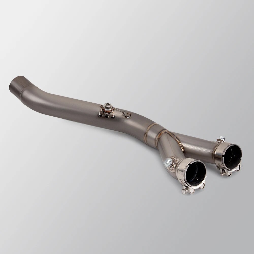 Надеваемая выхлопная гоночная линия из титанового сплава, средняя труба, соединительный интерфейс для Yamaha YZF R1 R1M MT10 2015-2024